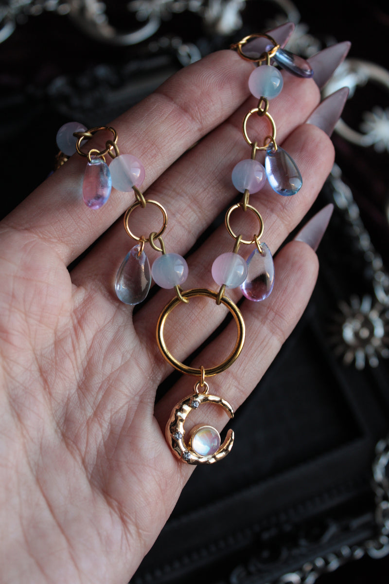 Moonlight Gold Beaded Necklace – Salammoniac Crafts